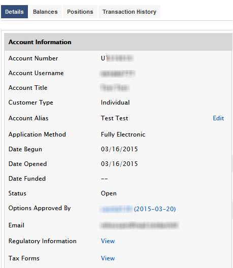 View Client Account Details
