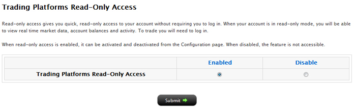 Trading Platforms Read-Only Access
